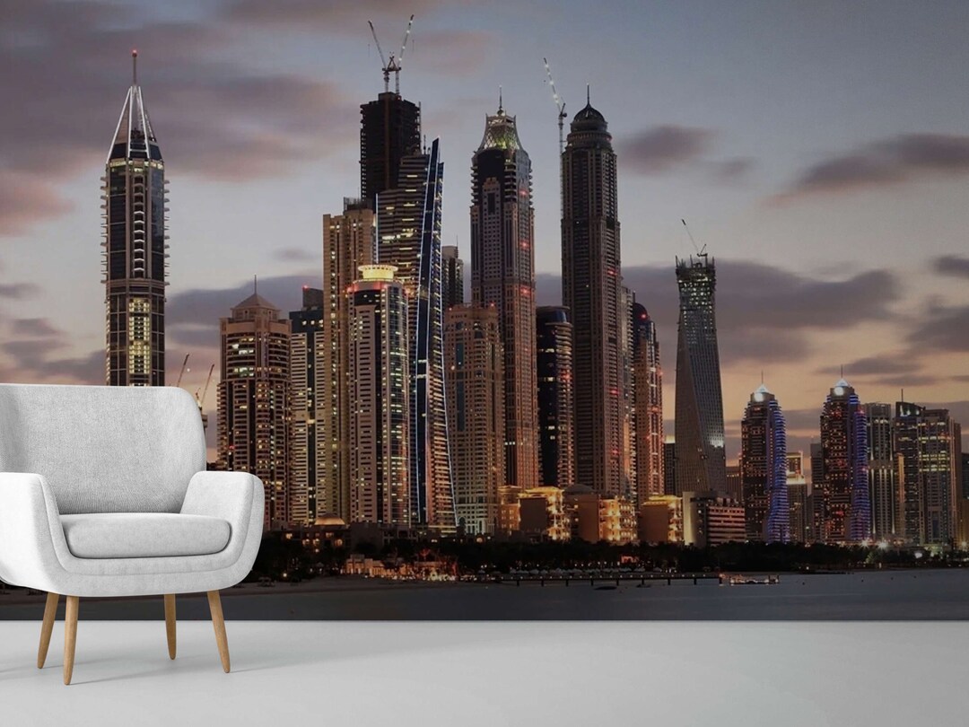 Cityscape Skyline Wallpaper for Walls Modern Wall Mural Dubai ...