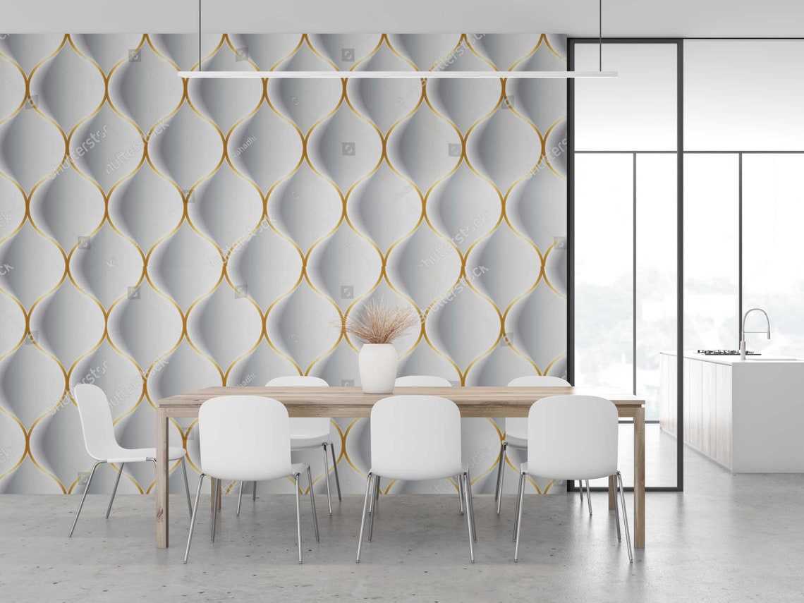 Gold Geometric Wallpaper Gold Geometric Decor Gold Geometric - Etsy