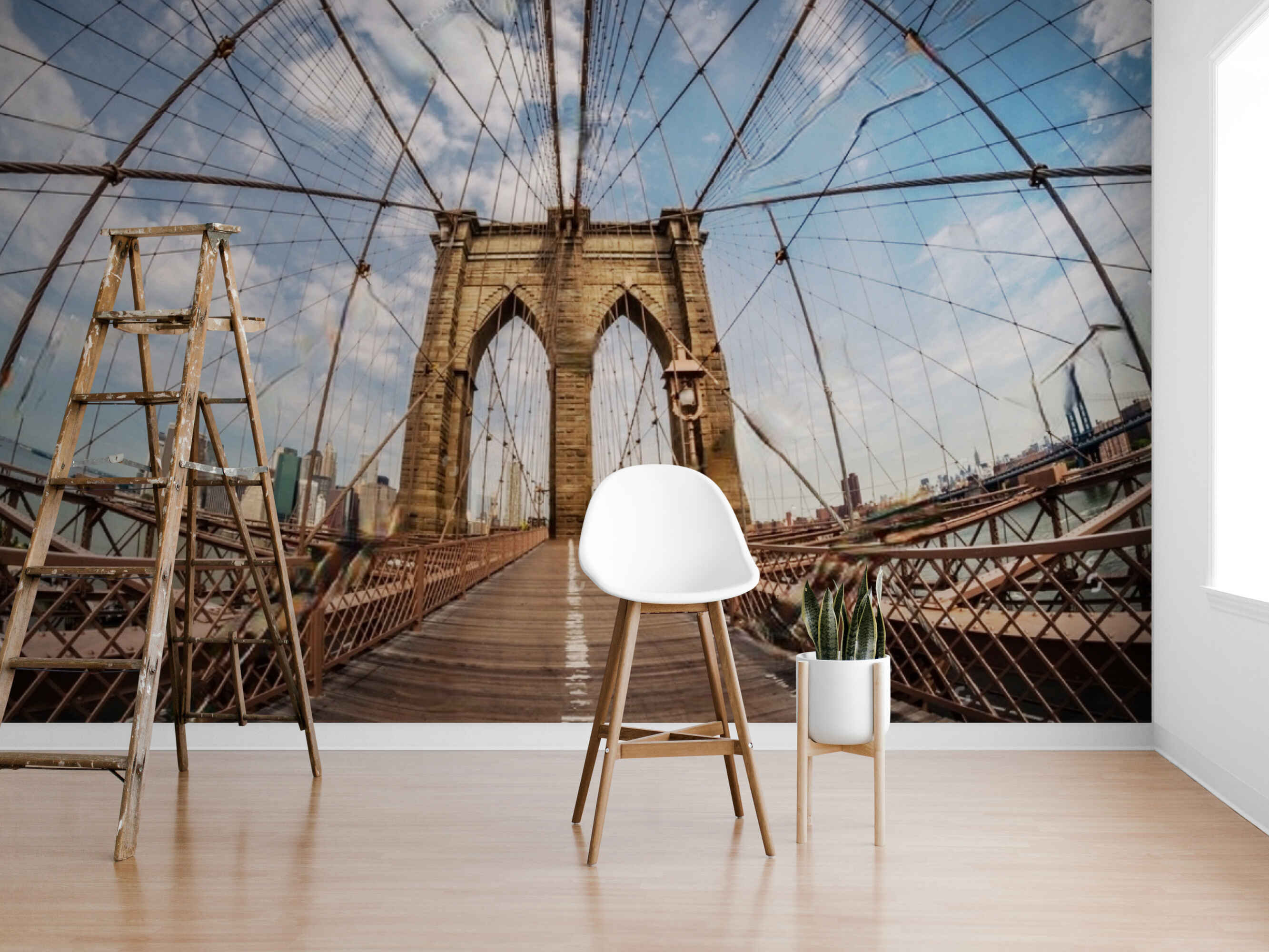 Brooklyn Bridge Wall Mural New York City Wallpaper Removable NYC Mural ...