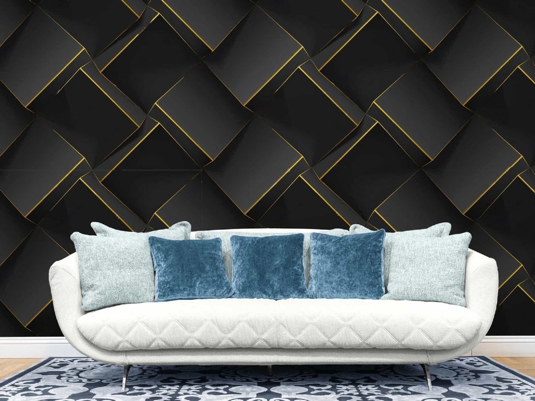 Dark Gray 3D Wallpaper Peel & Stick Vinyl, Geometric 3d Wallpaper ...