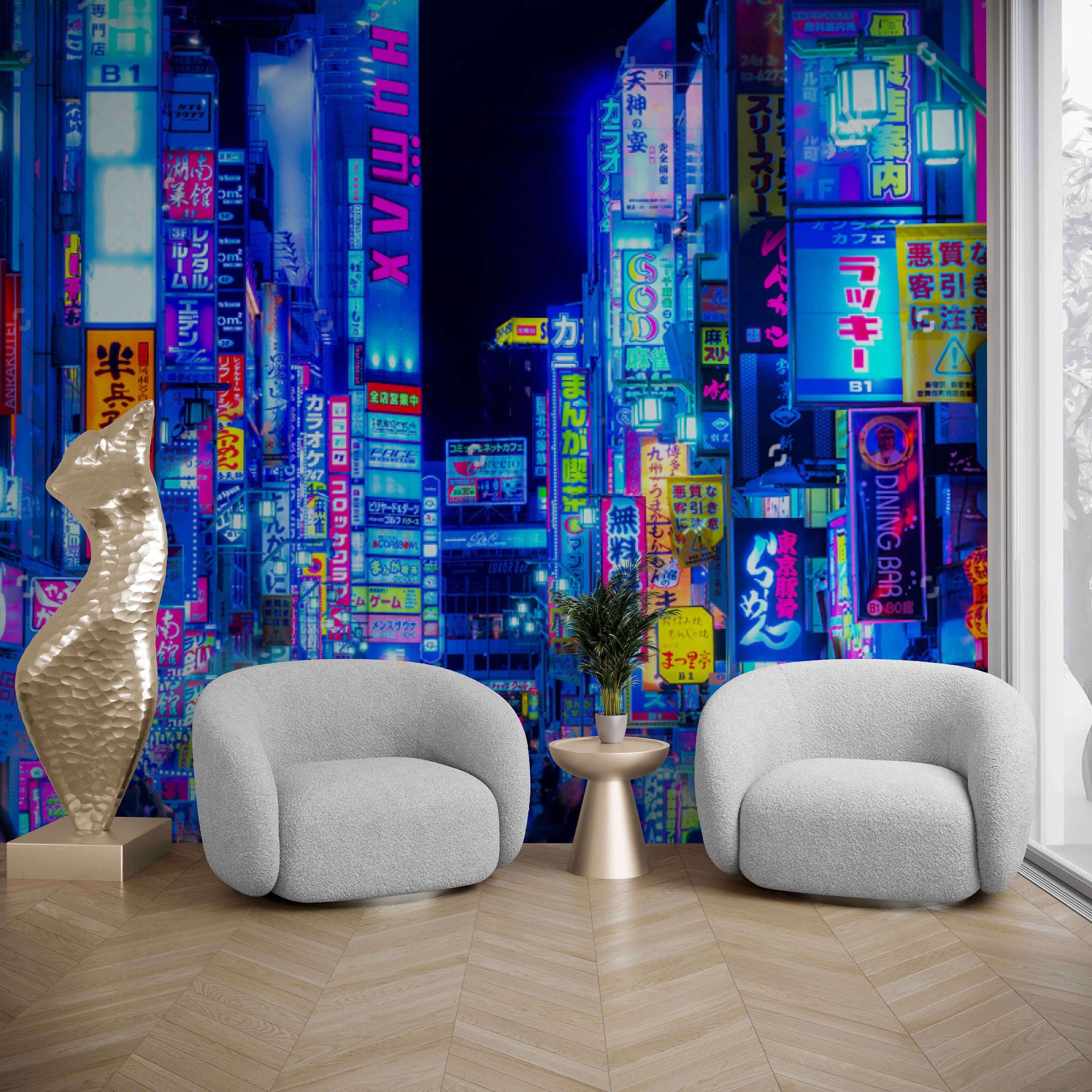 Tokyo Wallpaper Cyberpunk Mural Wallpaper, Custom Room Design, Neon ...