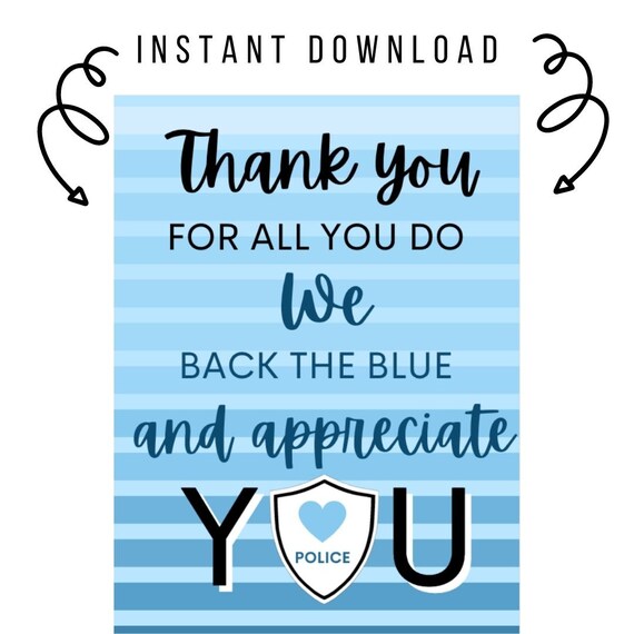 Police Appreciation Printable - Etsy