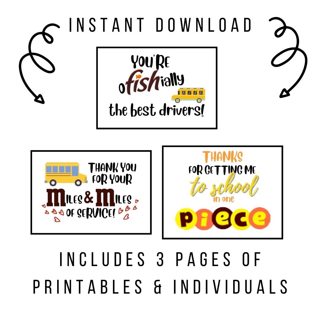 Bus Driver Appreciation Printables - Etsy