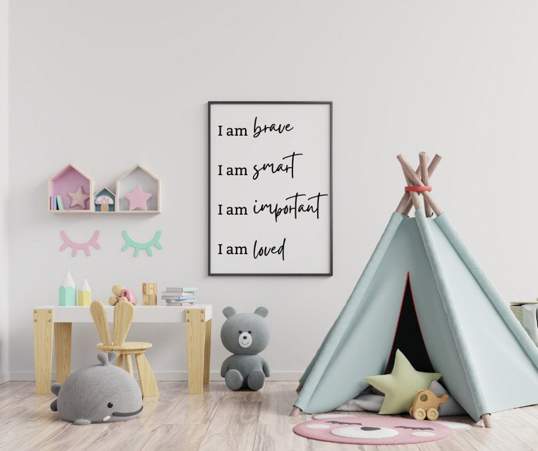 Minimalistic Printable "i Am" Wall Art | Digital Download | Nursery ...