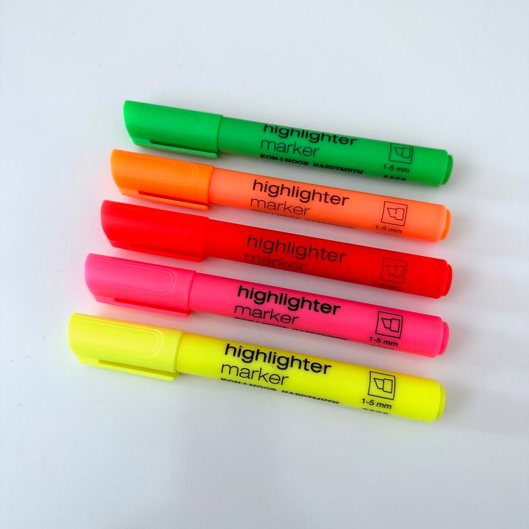 KOH-I-NOOR Highlighter, Wedge Tip, Highlighter Pen, Neon - Etsy