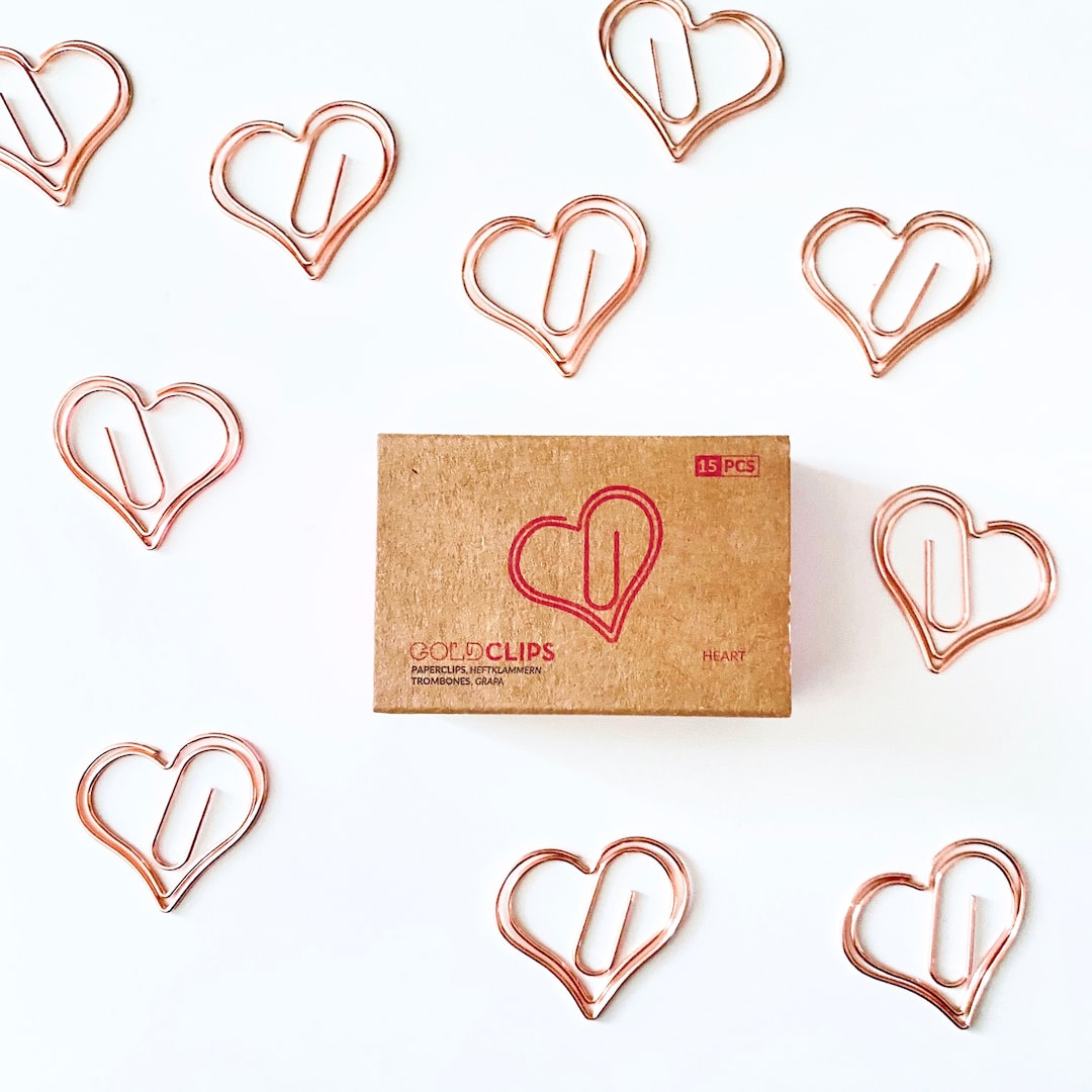 Paper Clip Heart Rose Gold, Paper Clips, Hearts, Staple, Decorative ...