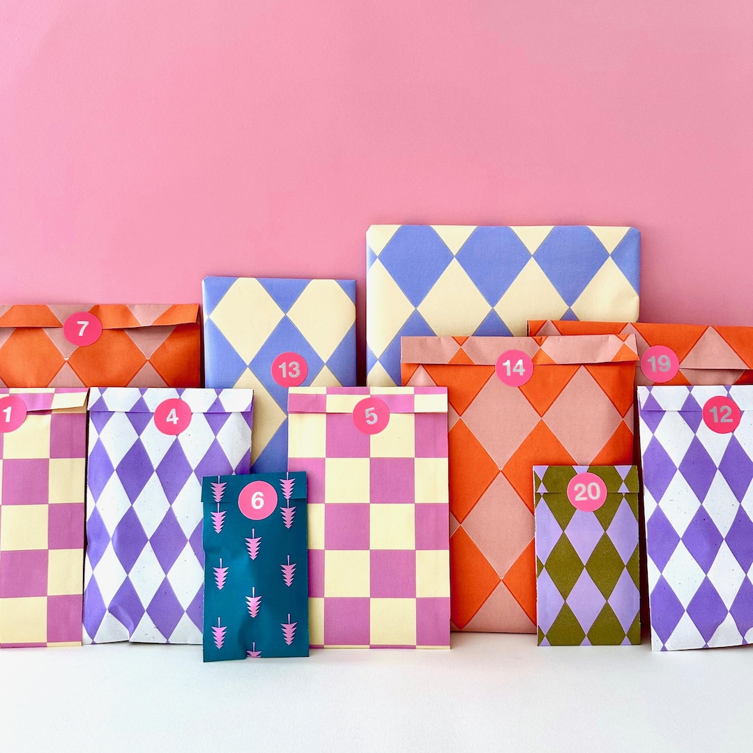 Filled Advent Calendar for Neon Lovers, Advent Calendar Stationery ...