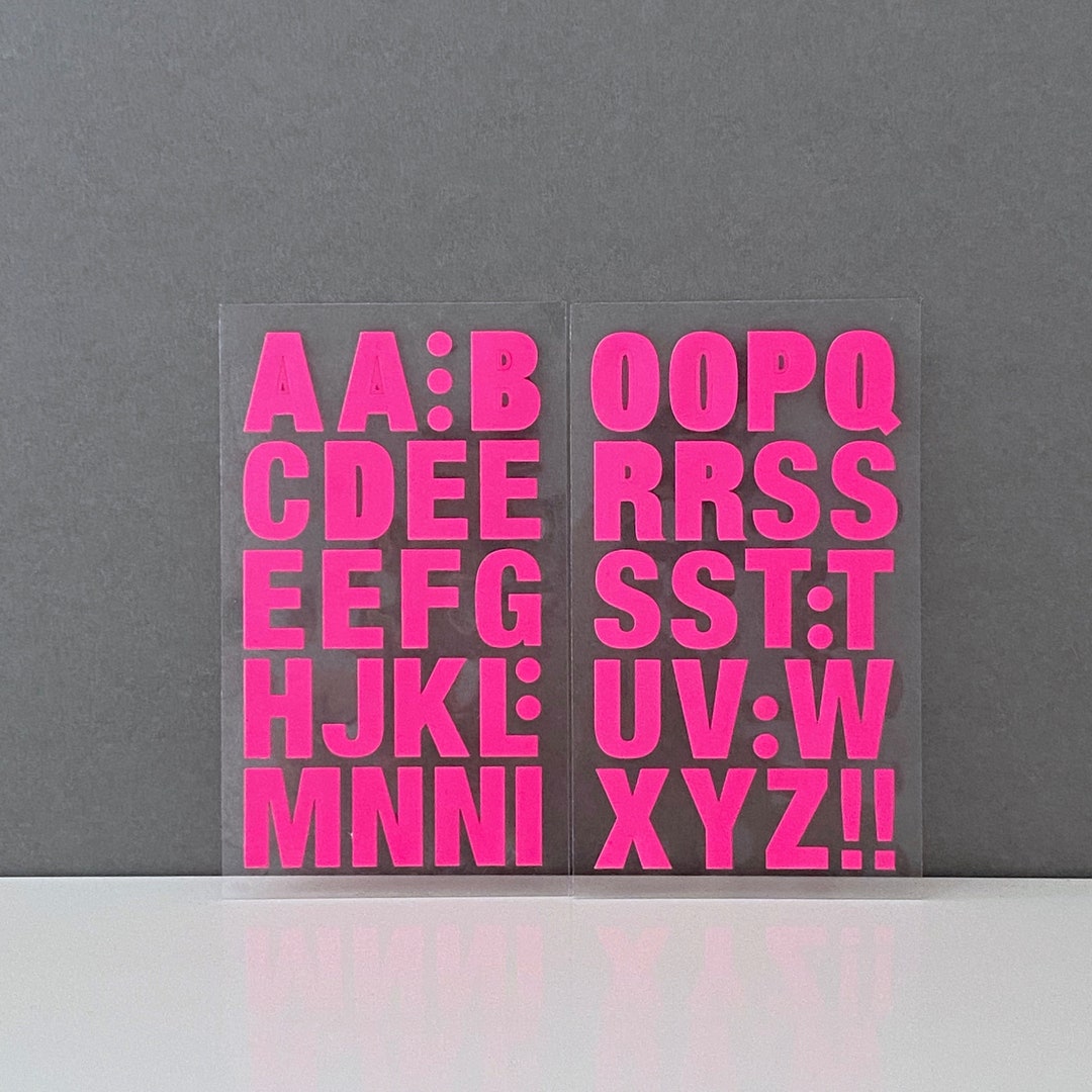 Neon Letters Alphabet Pink, Office Stickers - Etsy