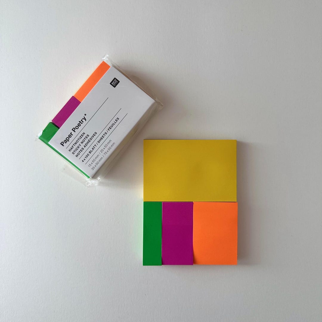 Neon Sticky Notes, 4 X 100 Sheets, Neon Sticky Notes, Notes, Home ...