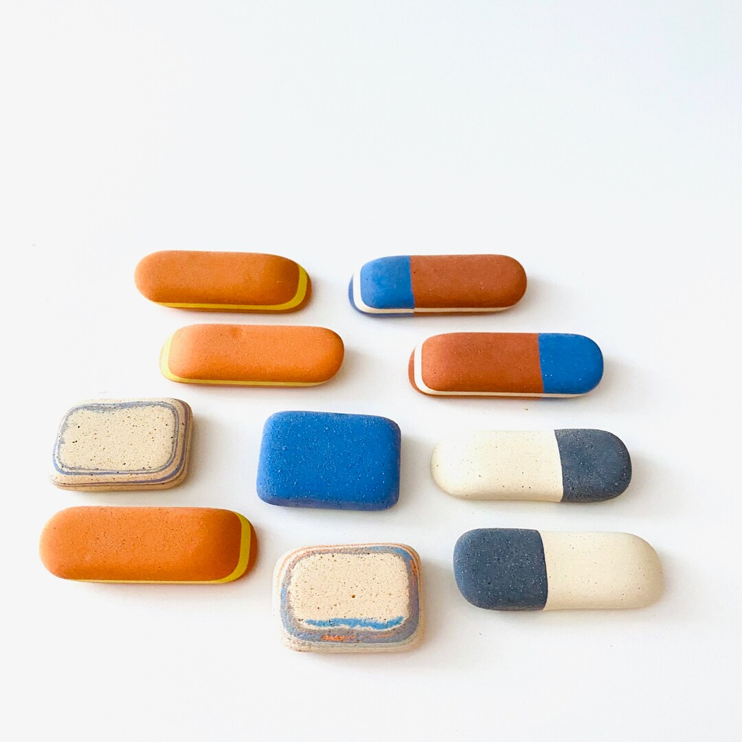 Set of 10 Pebble Erasers, Small Erasers, Eraser, Eraser - Etsy