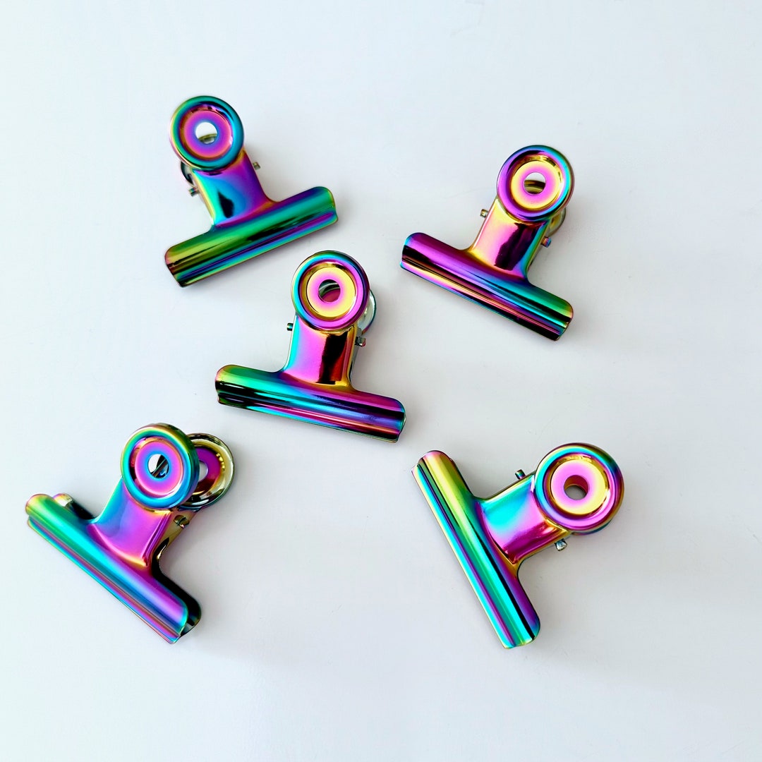 Boston Clip Holographic, Bulldog Clip, 5 Cm Paper Clip, Decorative Clip ...