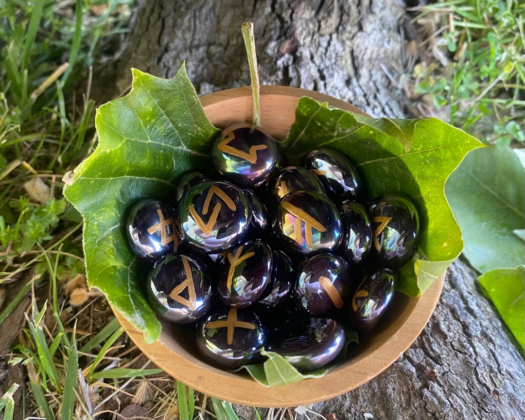 Gunmetal Runes Hand Painted, Runestones, Runes, Rune Set, Runed, Rune ...