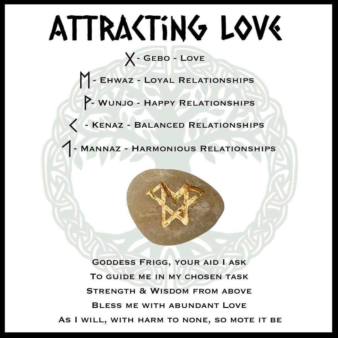 Love Spell Bind Rune With Viking Prayer Bind Rune Love Spell Elder Futhark Rune Magic