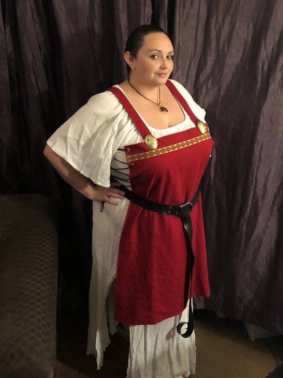 Plus Size Viking Apron Dress Womens Viking Costume Etsy