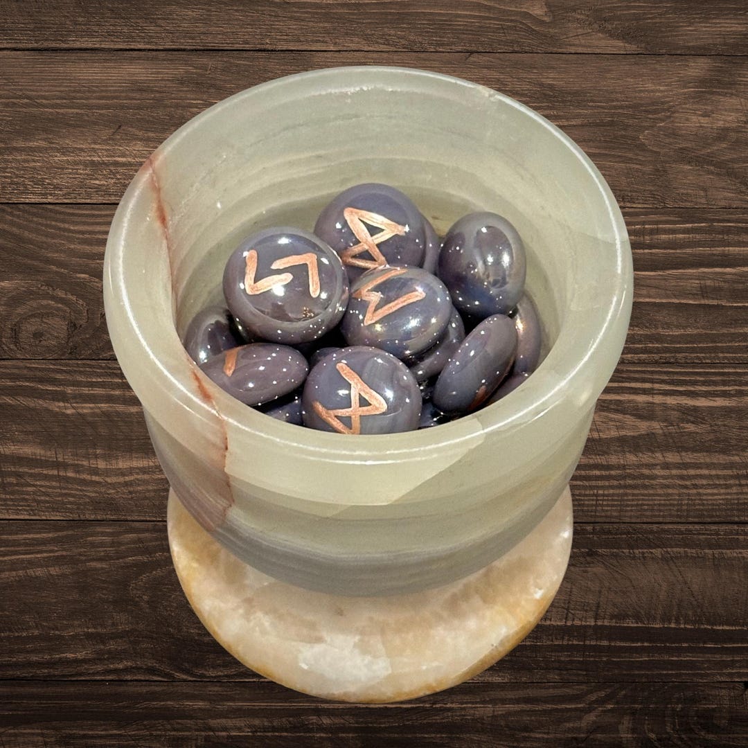 Purple Runes Hand Painted, Runestones, Runes, Rune Set, Runed, Rune ...