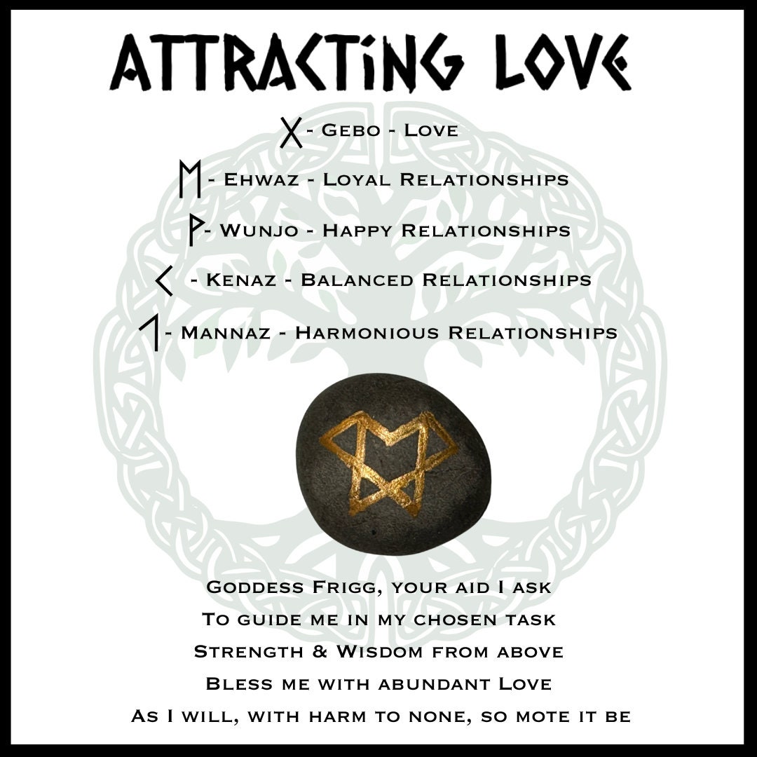 Love Spell Bind Rune With Viking Prayer, Bind Rune, Love Spell, Elder ...