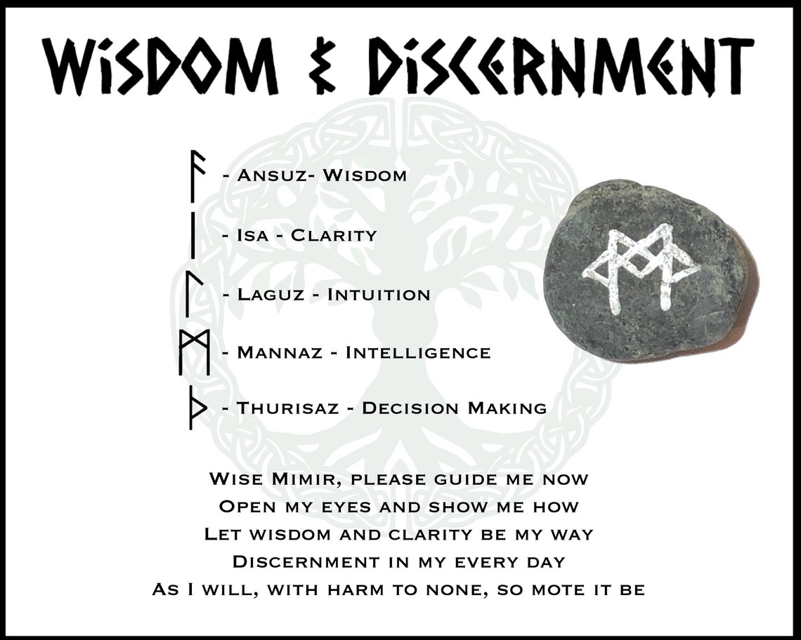 Wisdom & Discernment Rune with Viking Prayer bind rune | Etsy