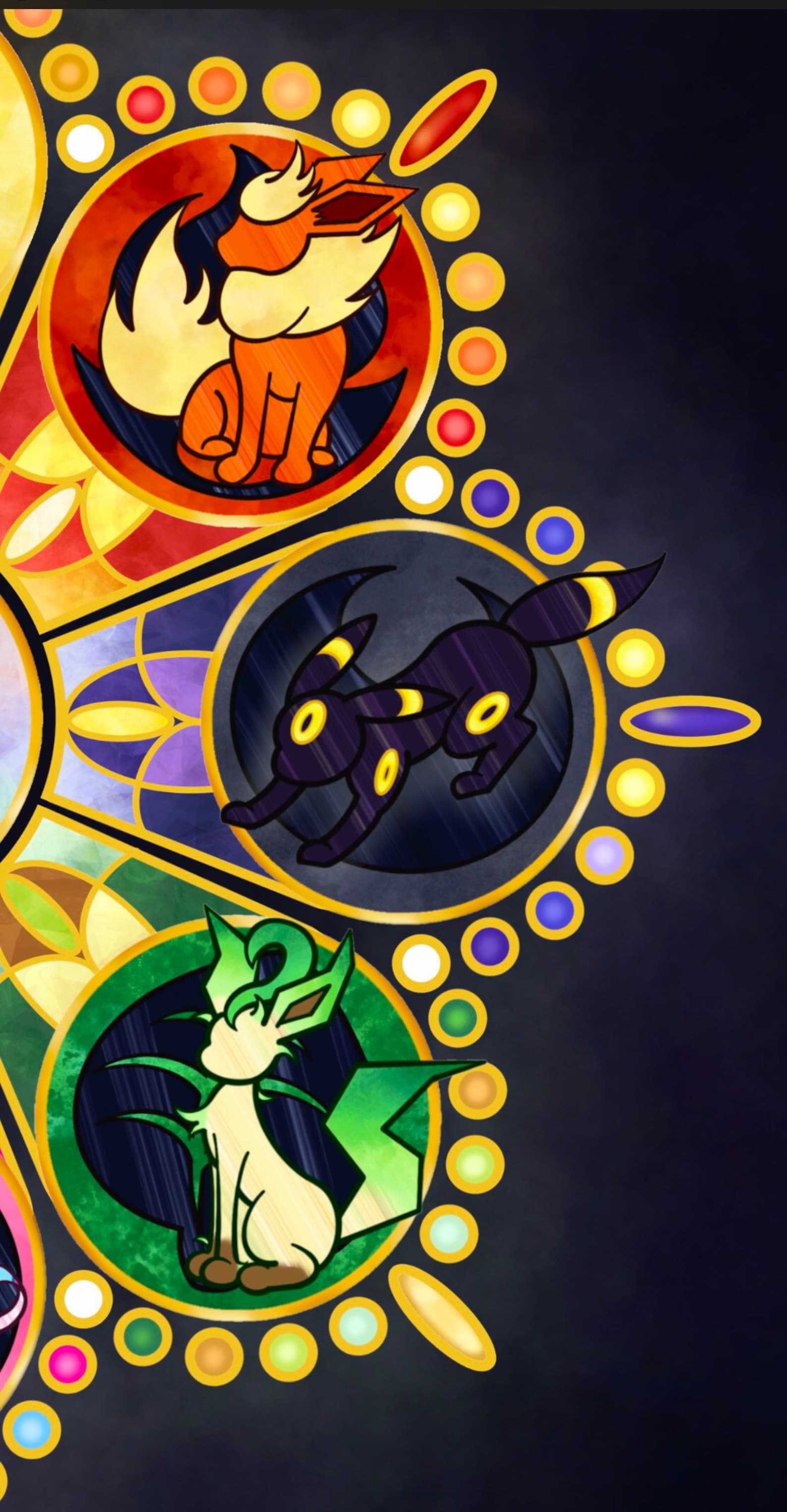 Eevee Evolution Stained Glass Print - Etsy