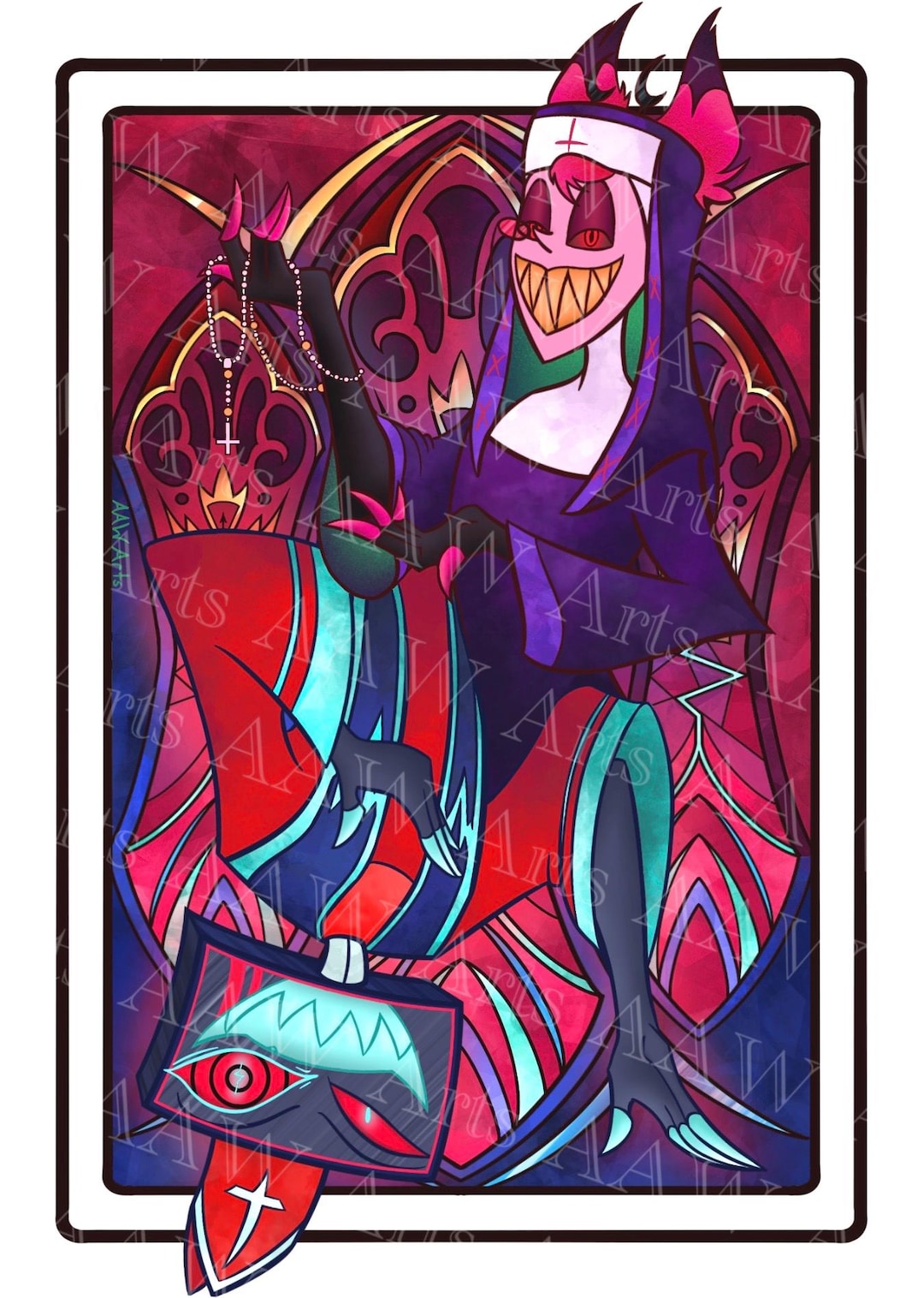 Holy Rollers- Hazbin Hotel, Nun Alastor and Pastor Vox - Etsy