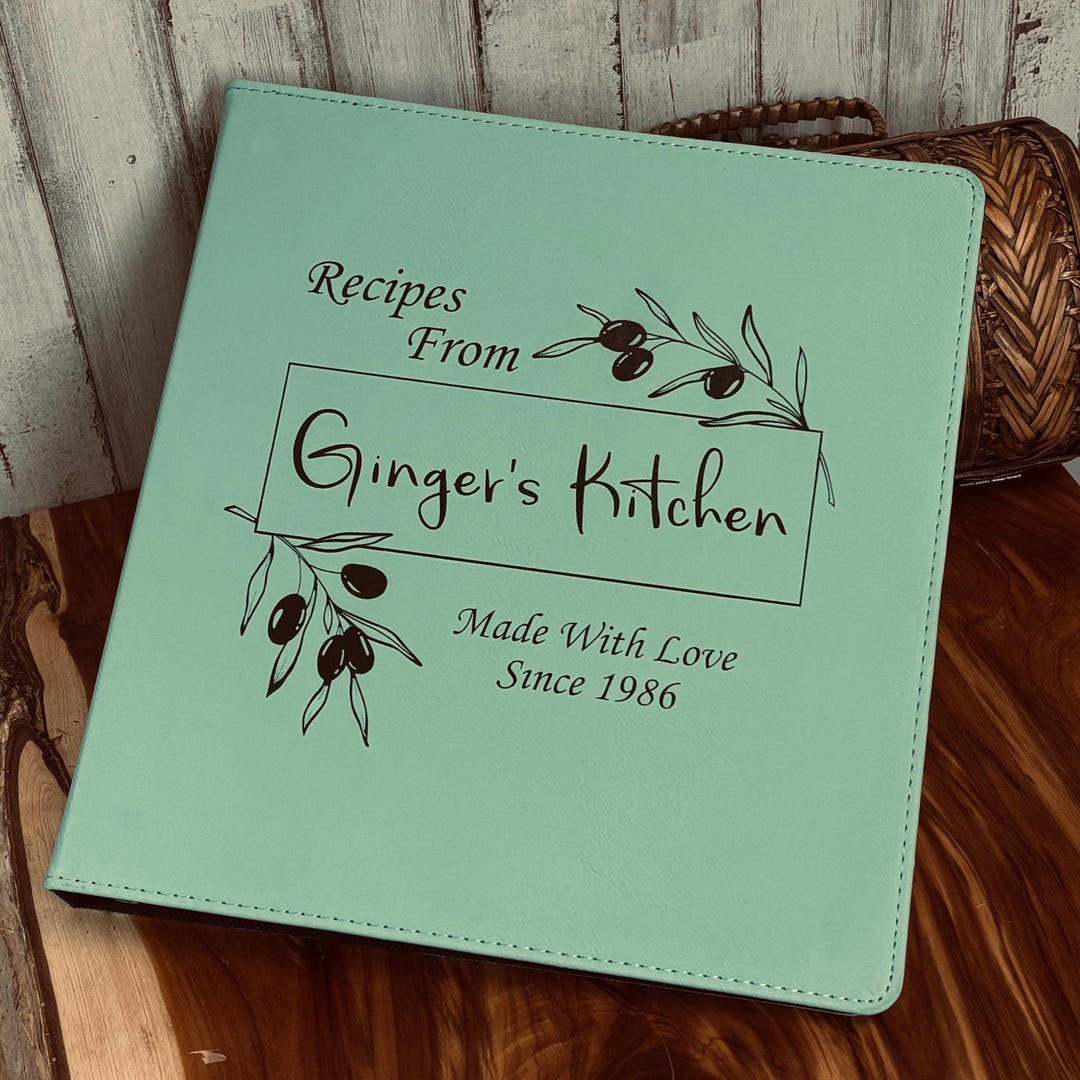 Personalized Recipe Binder: Vegan Leather 3-ring Engraved Cookbook - Etsy