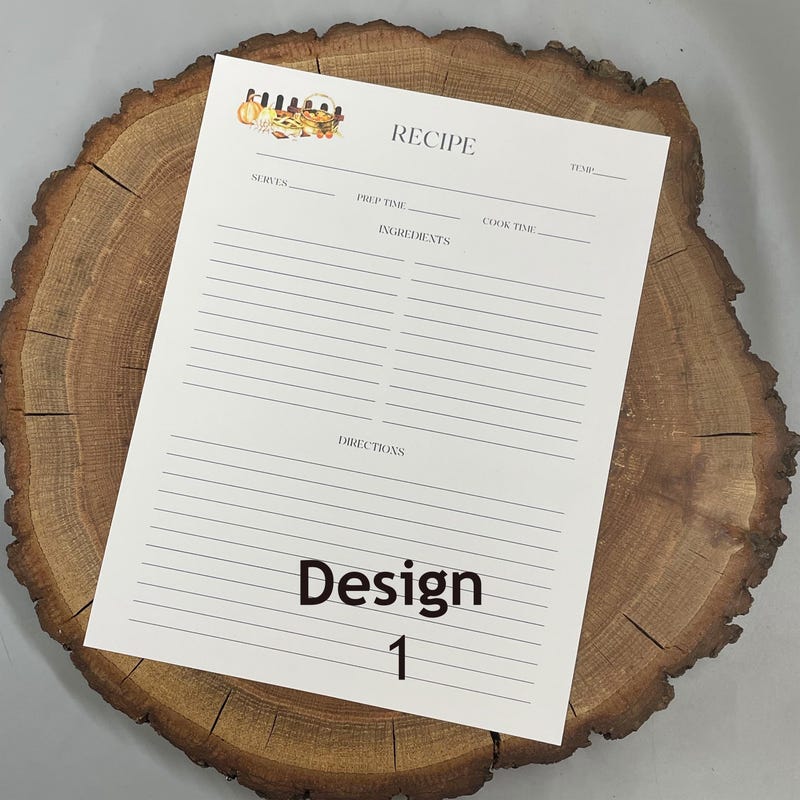 Decorative Recipe Paper - Etsy