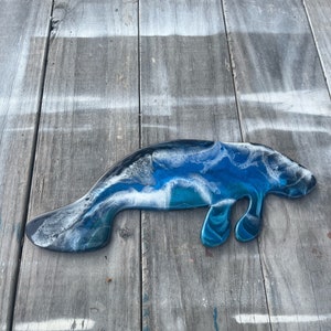Manatee Resin Art, Manatee Wall Hanging, Ocean Art Manatee, Resin ...