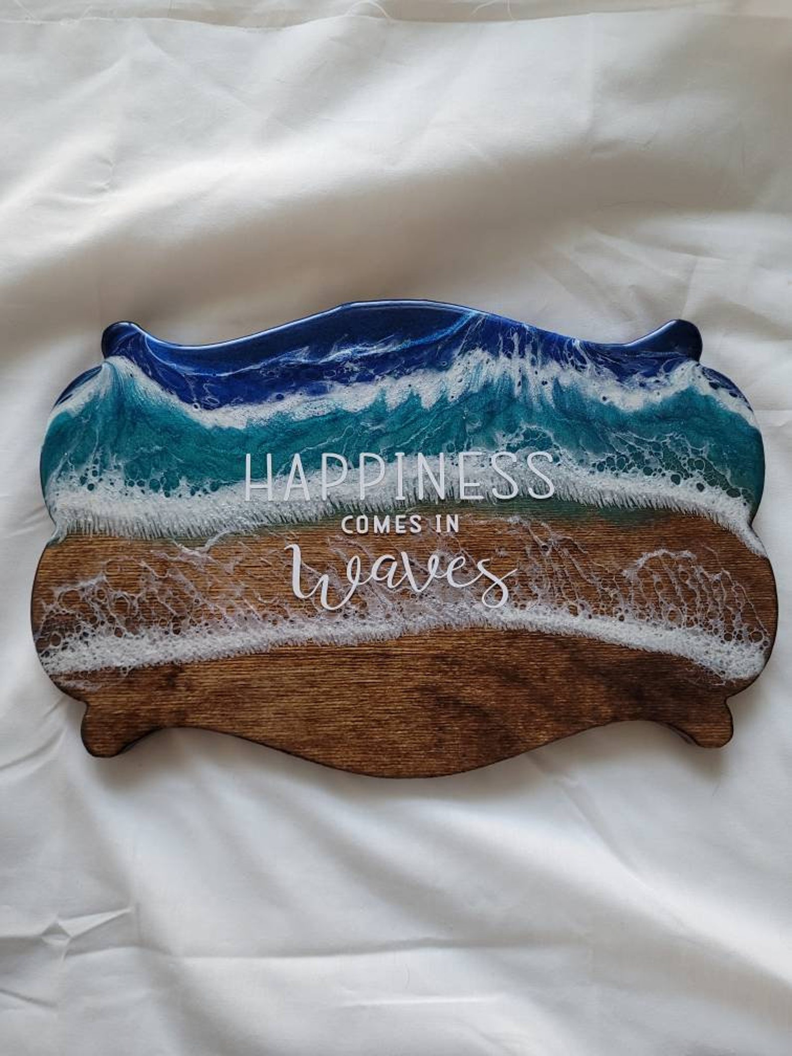 Resin Art Beach Sign Waves Sign Ocean Art Sign Beach Art - Etsy