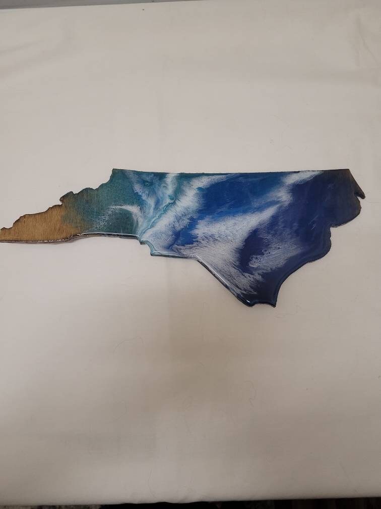 North Carolina Resin Art Beach Resin Art Wall Decor Ocean - Etsy