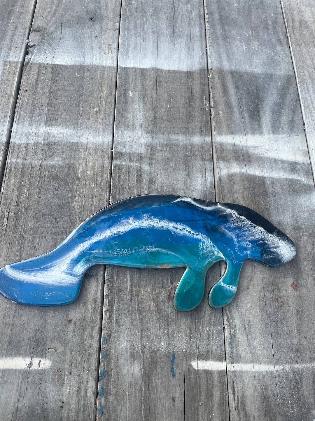 Manatee Resin Art, Manatee Wall Hanging, Ocean Art Manatee, Resin ...