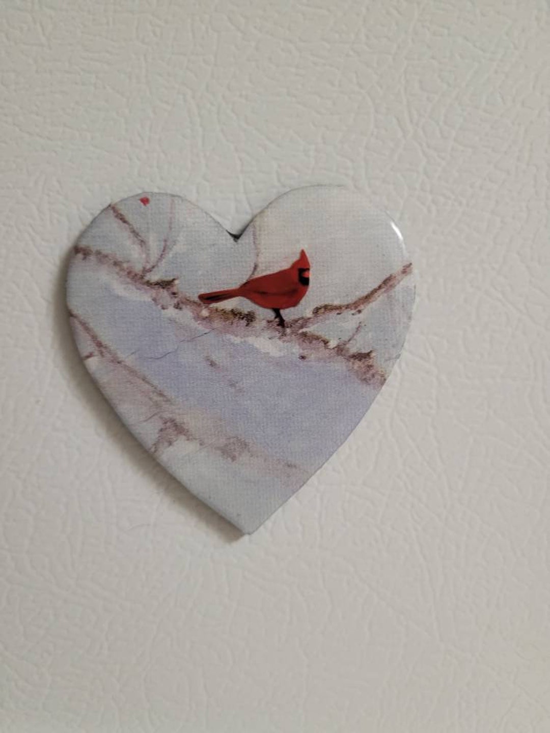 Cardinal Magnet, Cardinal Decor, Cardinal Refrigerator Magnet, Heart ...