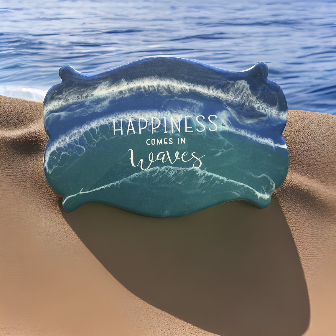 Resin Ocean Wave Sign: Beach House Decor (12x8 Inches) - Etsy