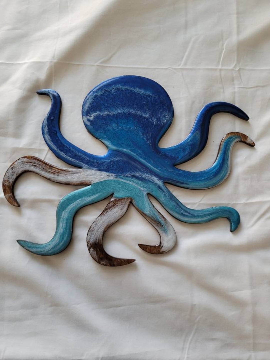 Octopus Resin Art, Octopus Wall Hanging, Ocean Art Octopus, Resin ...