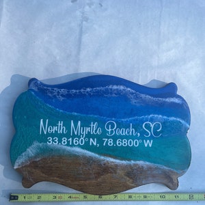 Resin Art, Beach Sign, North Myrtle Beach Sign, Ocean Art Sign, Beach ...