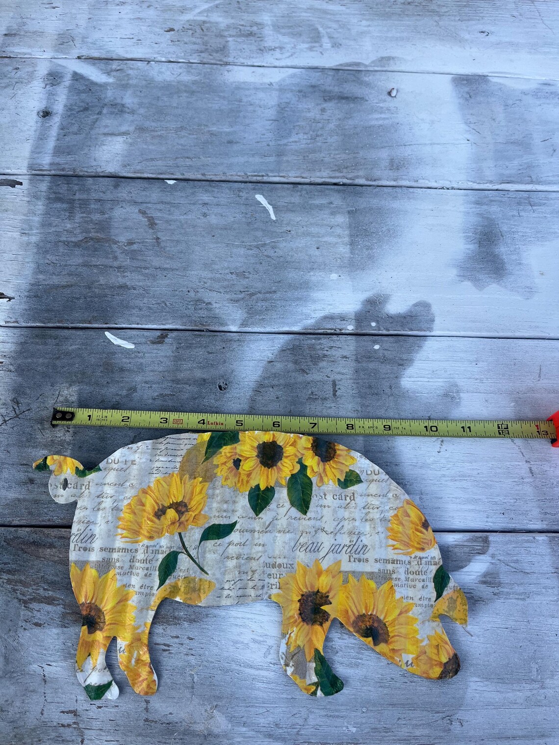 Decoupage Metal Pig Sign: Farmhouse Sunflower Decor - Etsy