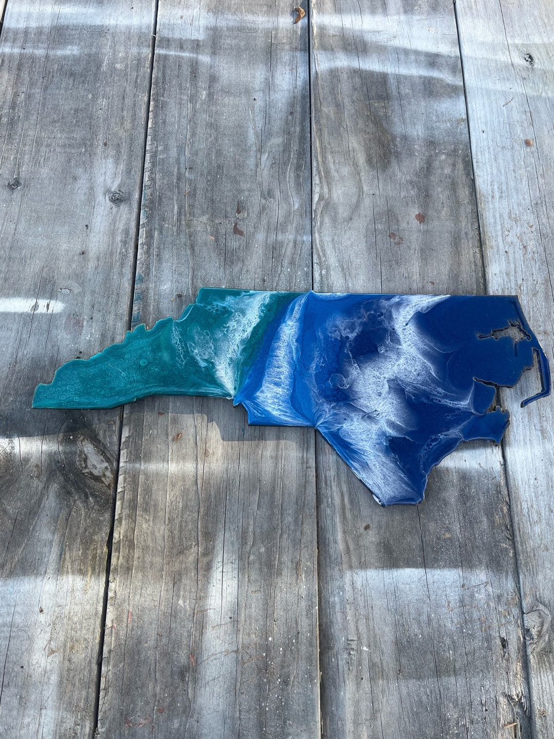 North Carolina Resin Art, Beach Resin Art Wall Decor, Ocean Wall Art ...