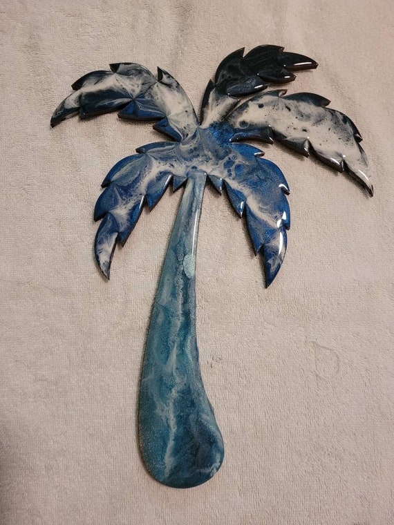 Palm Tree Resin Art Beach Resin Art Wall Decor Ocean Wall - Etsy