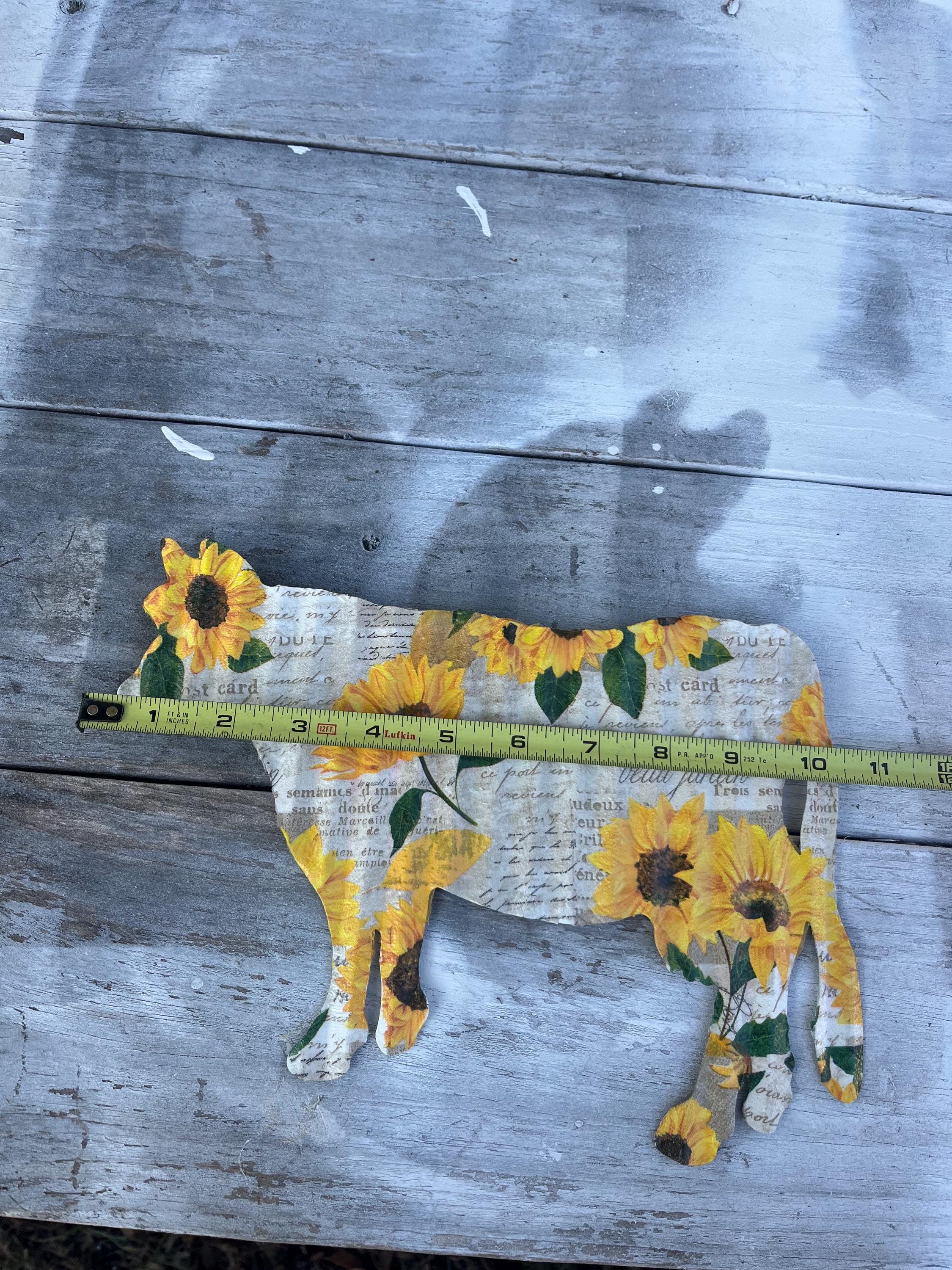 Decoupage Metal Pig Sign: Farmhouse Sunflower Decor - Etsy