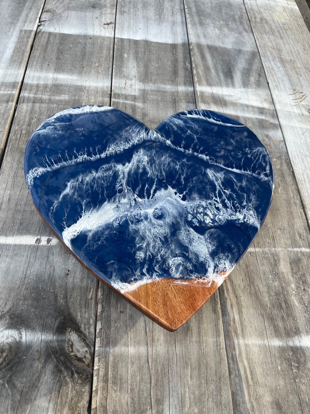 Bamboo Wood Lazy Susan, Beach Scene Lazy Susan, Resin Art Lazy Susan ...