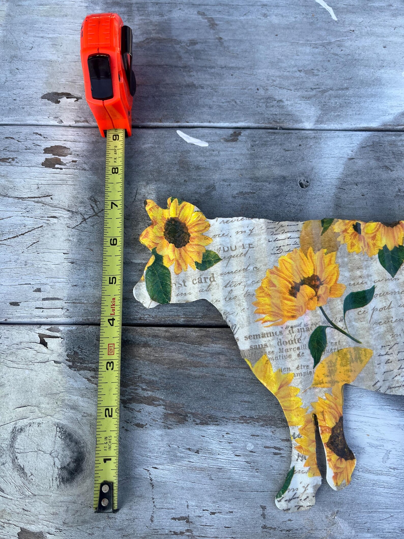 Decoupage Metal Pig Sign: Farmhouse Sunflower Decor - Etsy