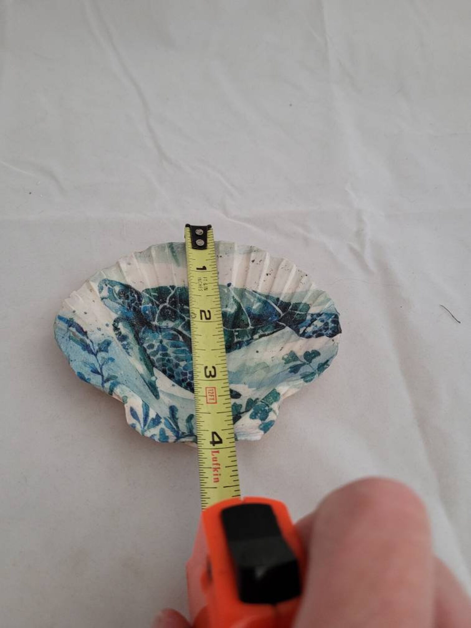 Shell Art Decoupaged Scallop Shell Sea Turtle Ornament - Etsy