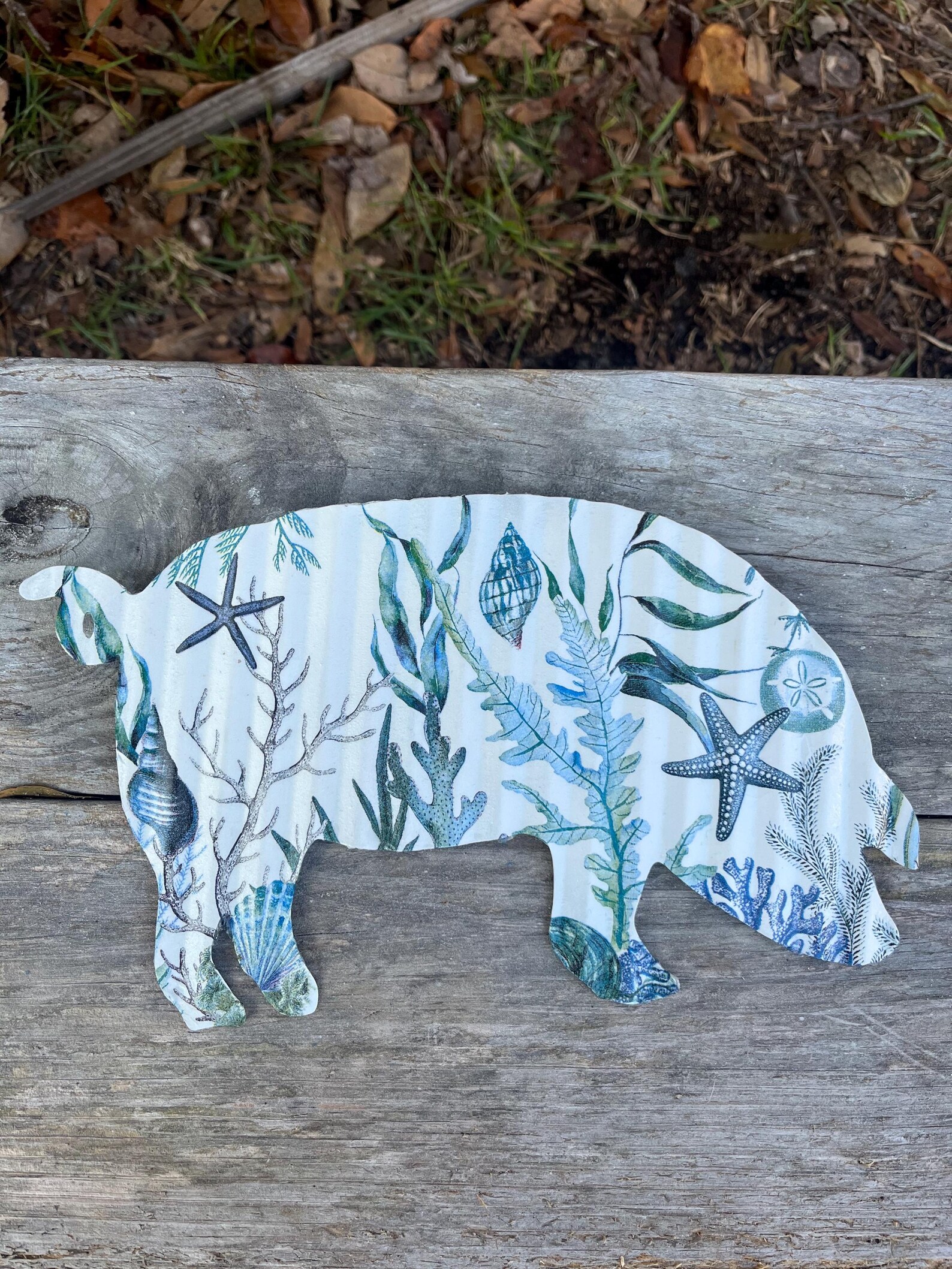Decoupage Metal Pig Sign: Farmhouse Sunflower Decor - Etsy