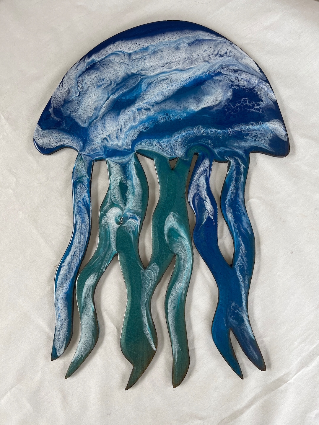 Jellyfish Resin Art, Jellyfish Wall Hanging, Ocean Art Jellyfish, Resin ...