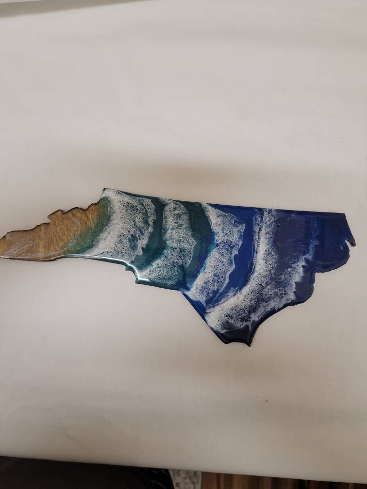 North Carolina Resin Art Beach Resin Art Wall Decor Ocean - Etsy