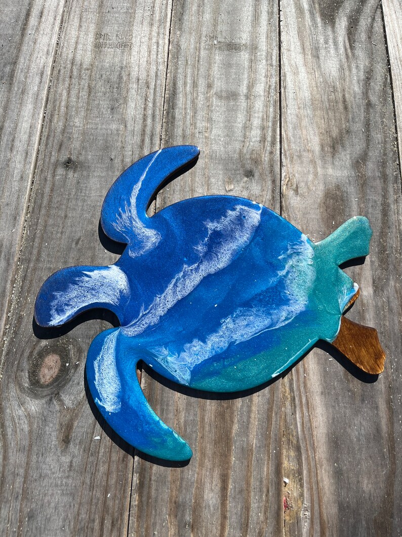 Sea Turtle Resin Art Beach Resin Art Wall Decor Sea Turtle - Etsy