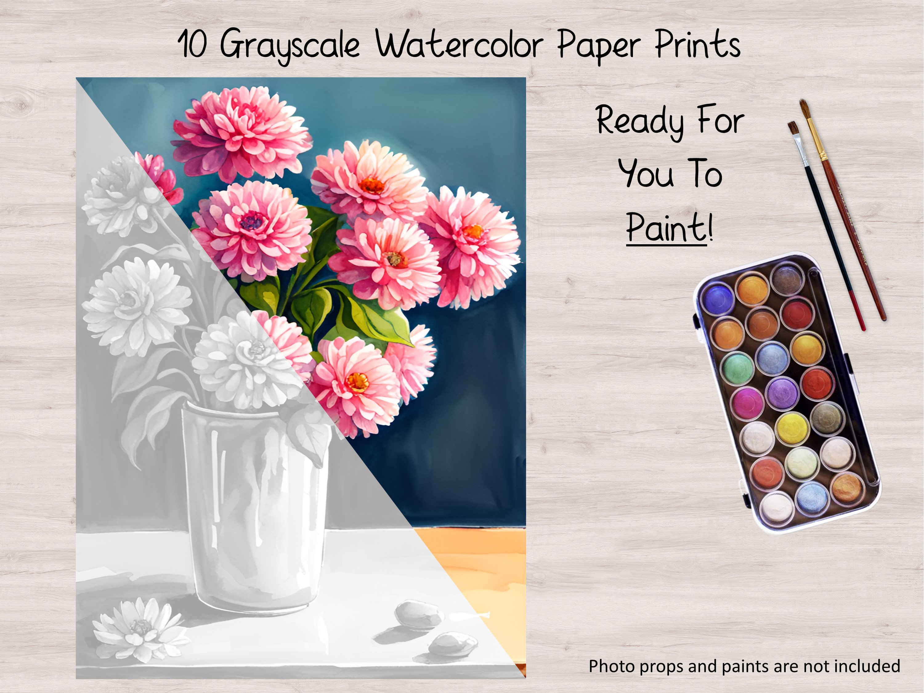 Grayscale Painting Flowers