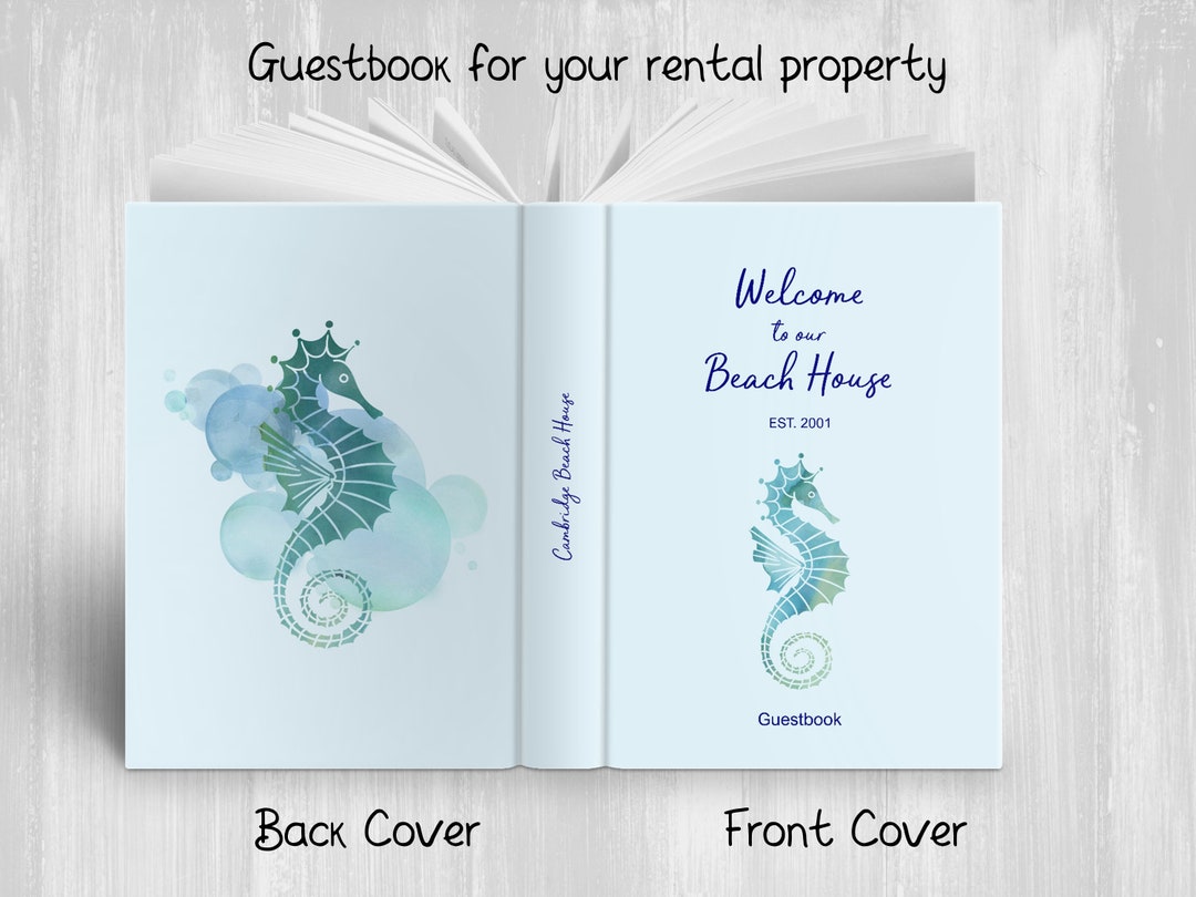 Personalized Guestbook With Name and Logo, Airbnb VRBO Vacation Rental ...