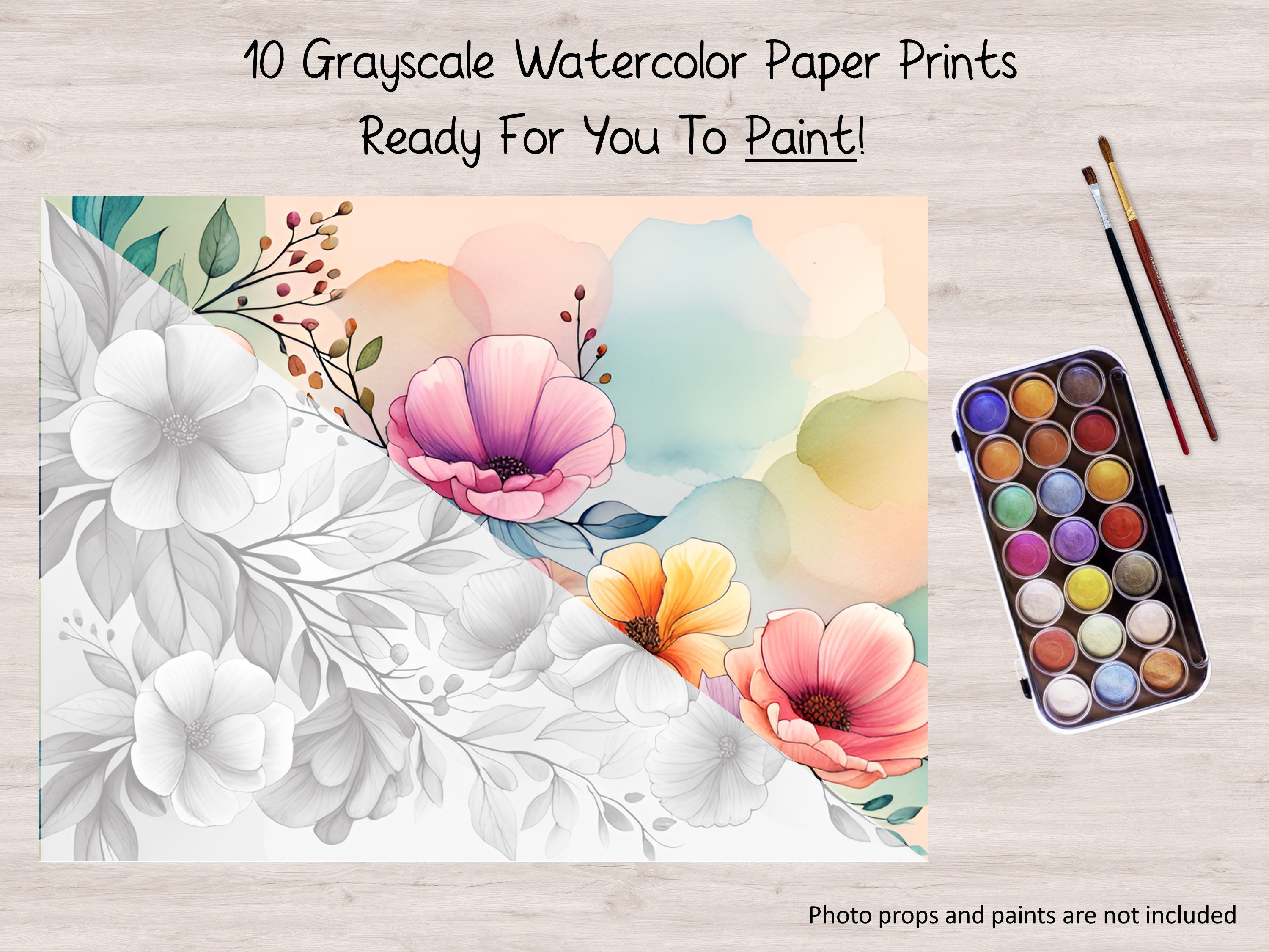 Grayscale Painting Flowers