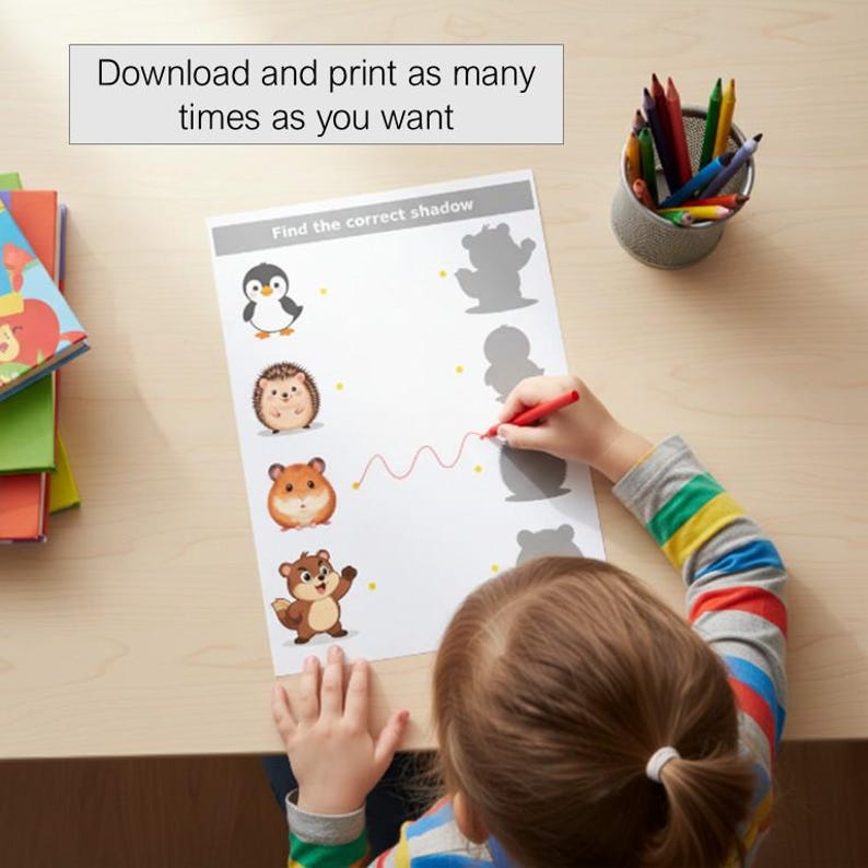Printable Animal Shadow Matching Game, Visual Perception Activity for ...