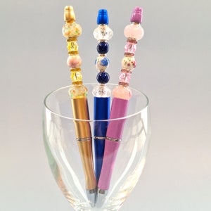 Beaded Ballpoint Ink Pen, Glass, Ceramic and Acrylic Beads, Teacher, Co ...