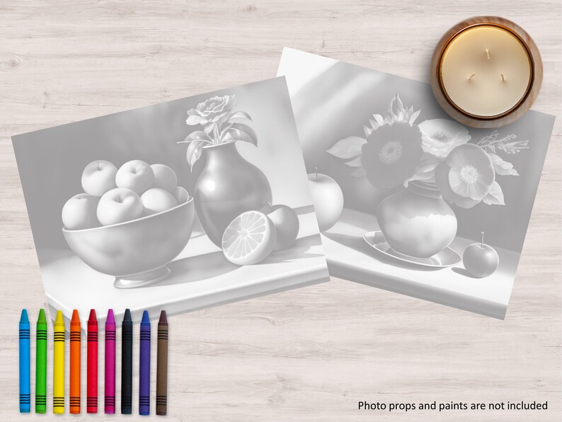 Grayscale Watercolor Painting 10 Fruit Baskets and Bowls - Etsy